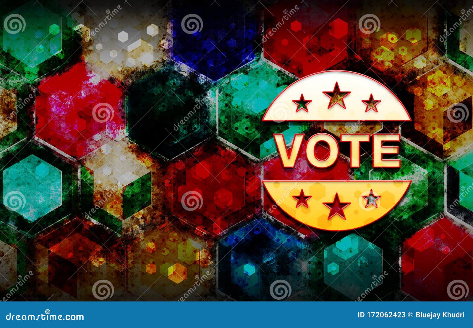 Vote Badge Icon Abstract 3d Colorful Hexagon Isometric Design ... Vote Badge Icon Abstract 3d Colorful Hexagon Isometric Design ...