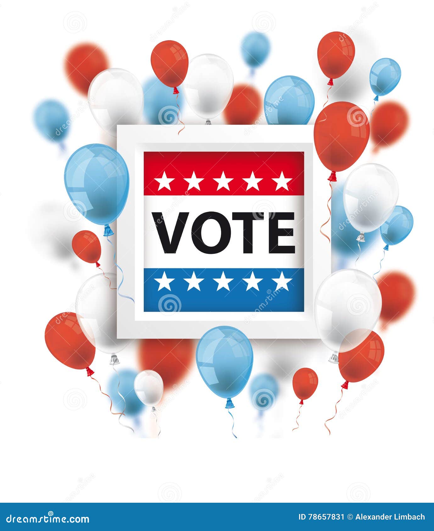 Vote 2016 Balloons Frame stock vector. Illustration of history - 78657831