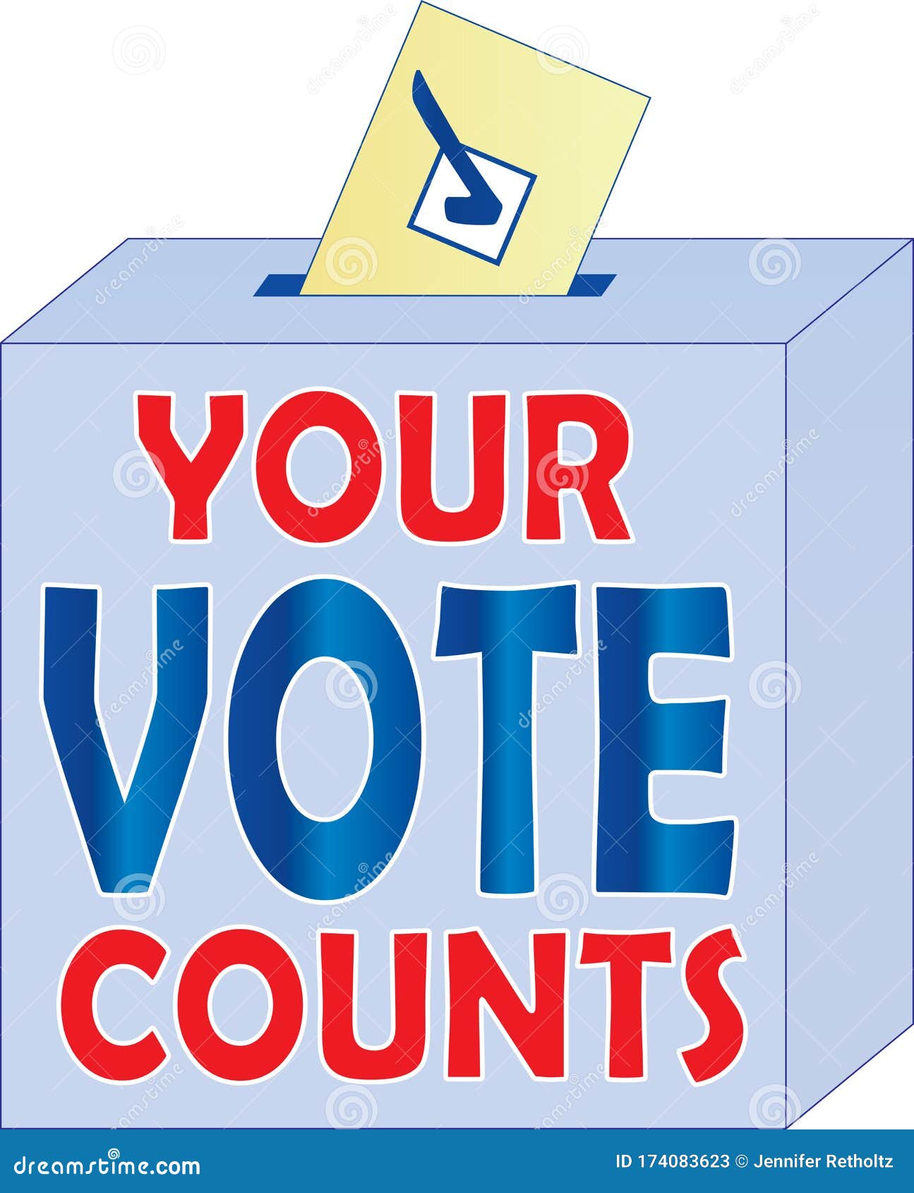 Vote Ballot Box Full Color stock illustration. Illustration of primary ...