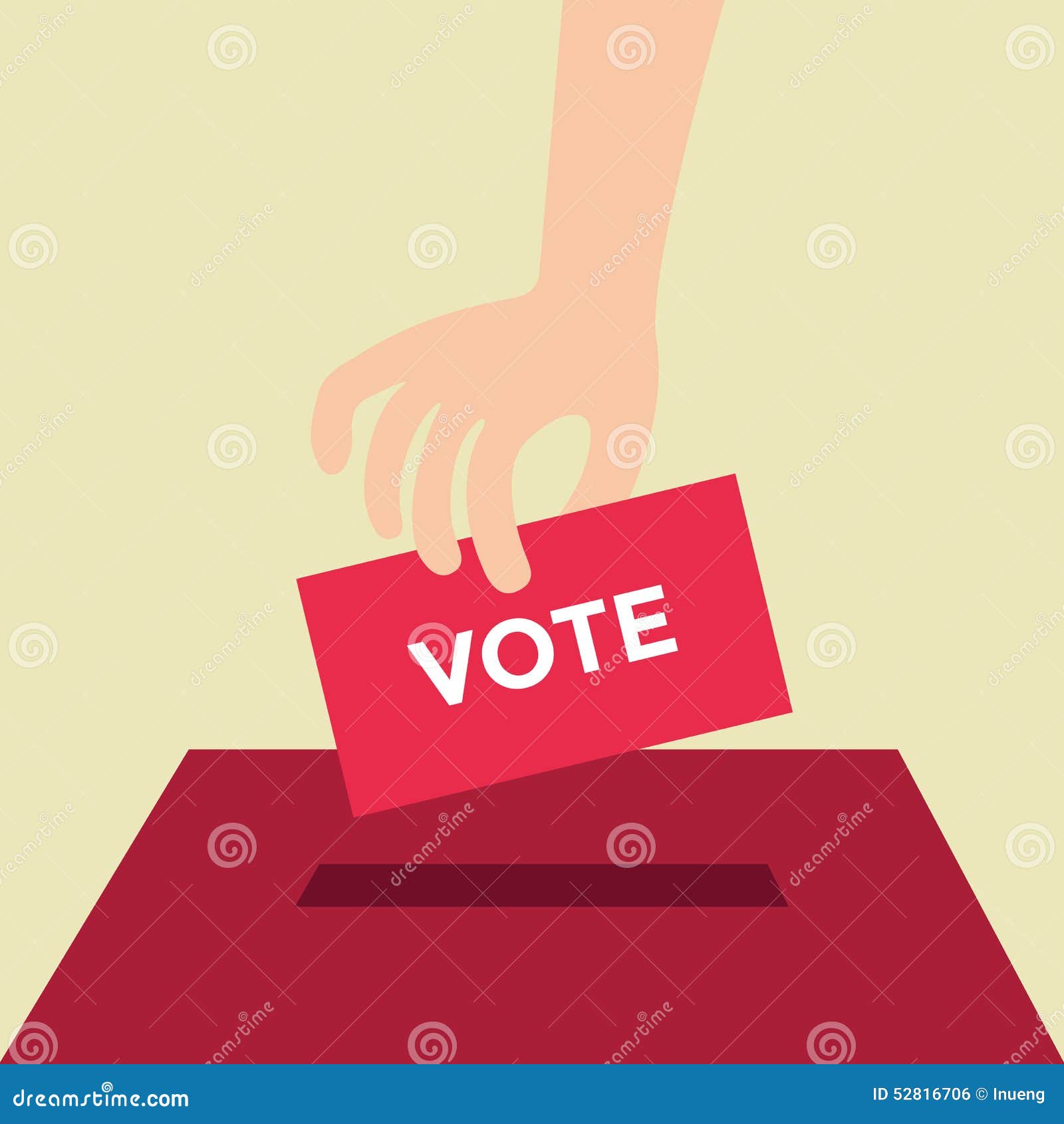 Vote Ballot with Box. Vector Illustration, Flat Design Stock Vector ...