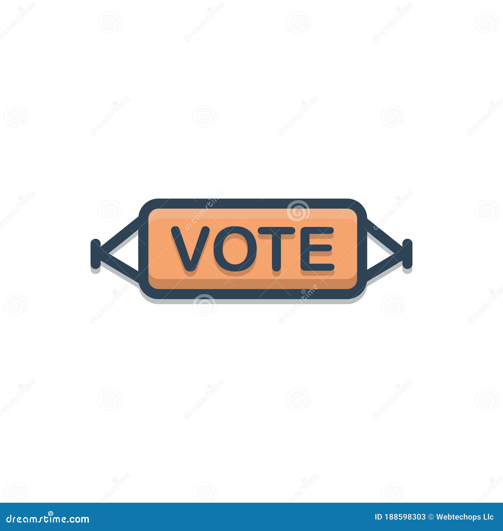 Color Illustration Icon for Vote Banner, Poster and Ribbon Stock ...