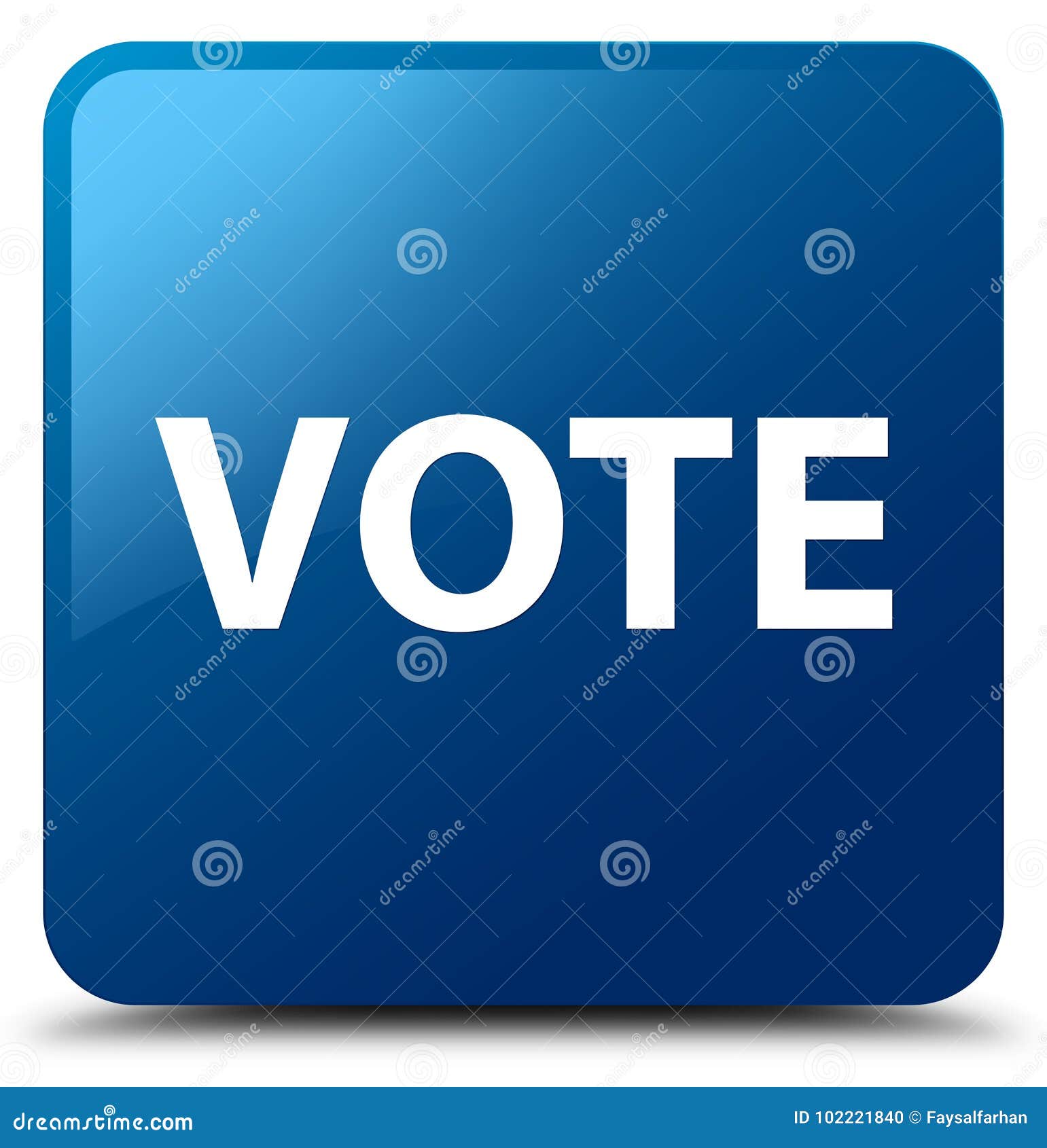 Vote blue square button stock illustration. Illustration of blue ...