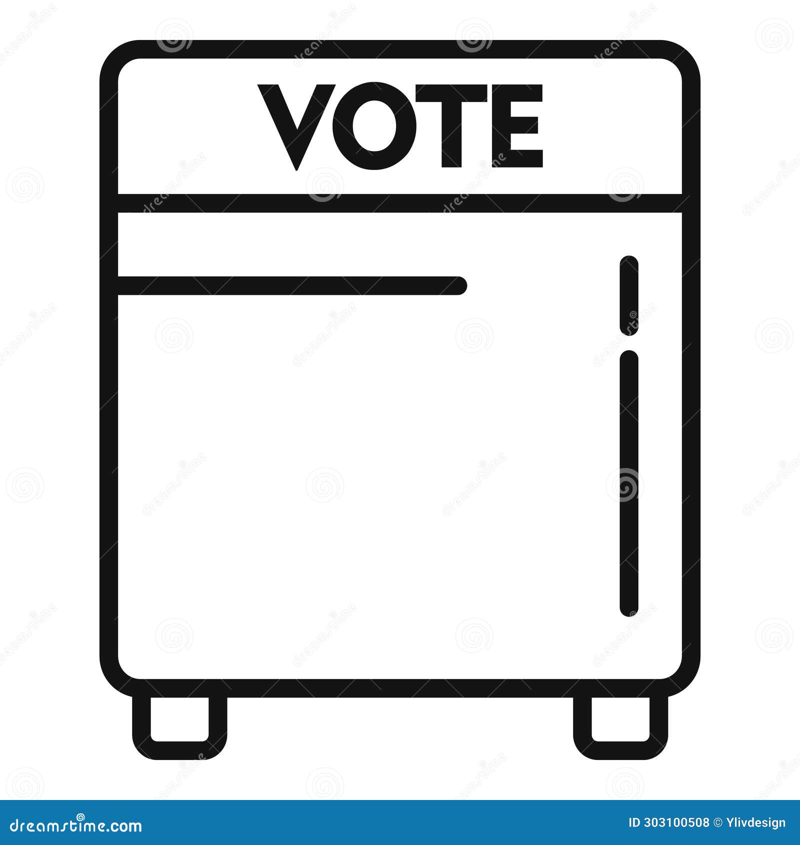 Vote Box Icon Outline Vector. People Process Report Stock Illustration ...