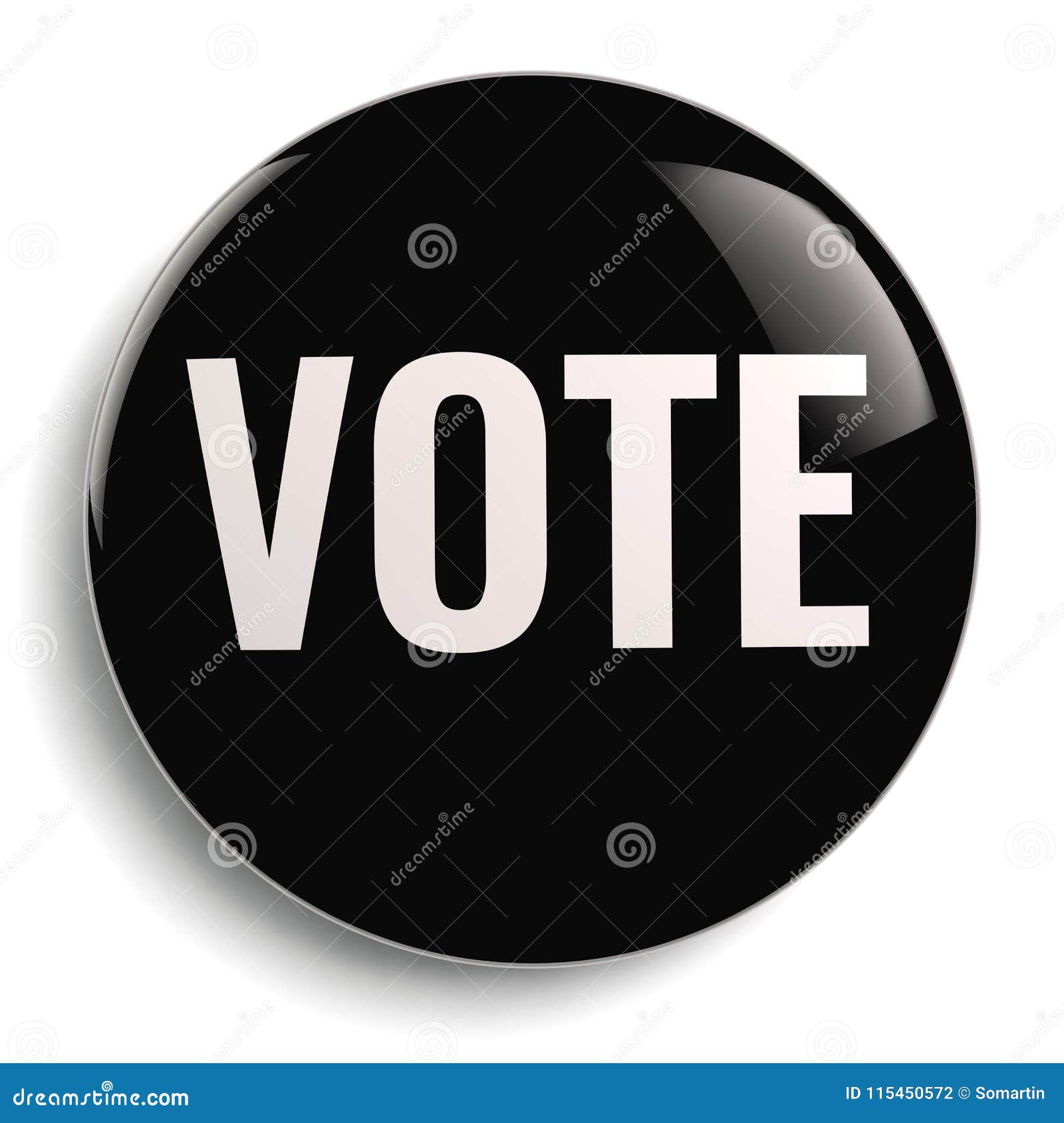 Vote Button Round Black Symbol Stock Illustration - Illustration of ...