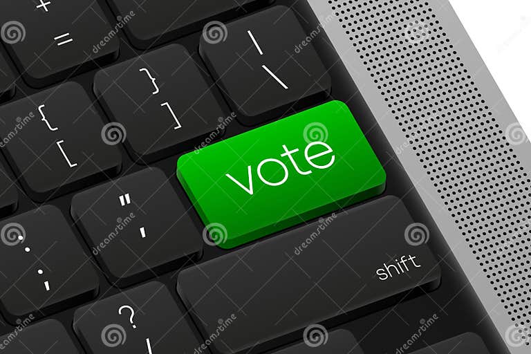 Vote Button. Computer Keyboard. Word on Pc Computer Keyboard. Vector ...