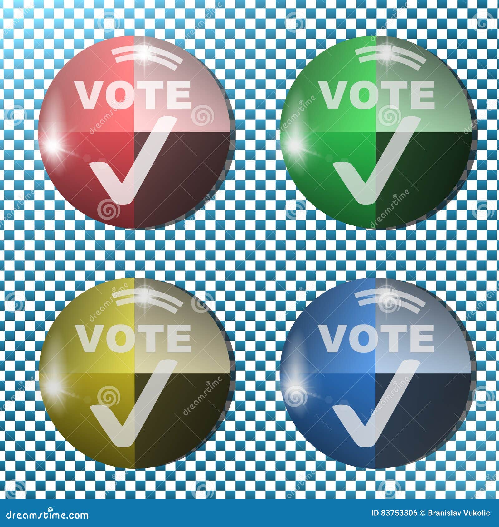 Vote Button,icon, Sign,3D Illustration Stock Illustration ...