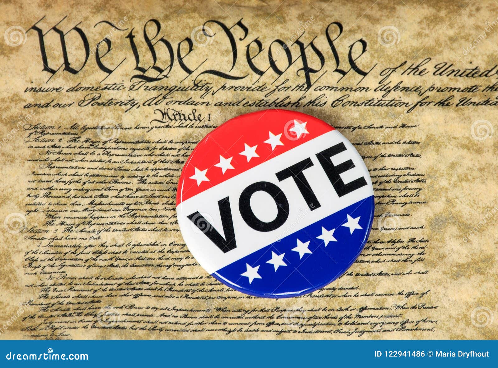 Vote Button on U.S. Constitution Editorial Photo - Image of states ...