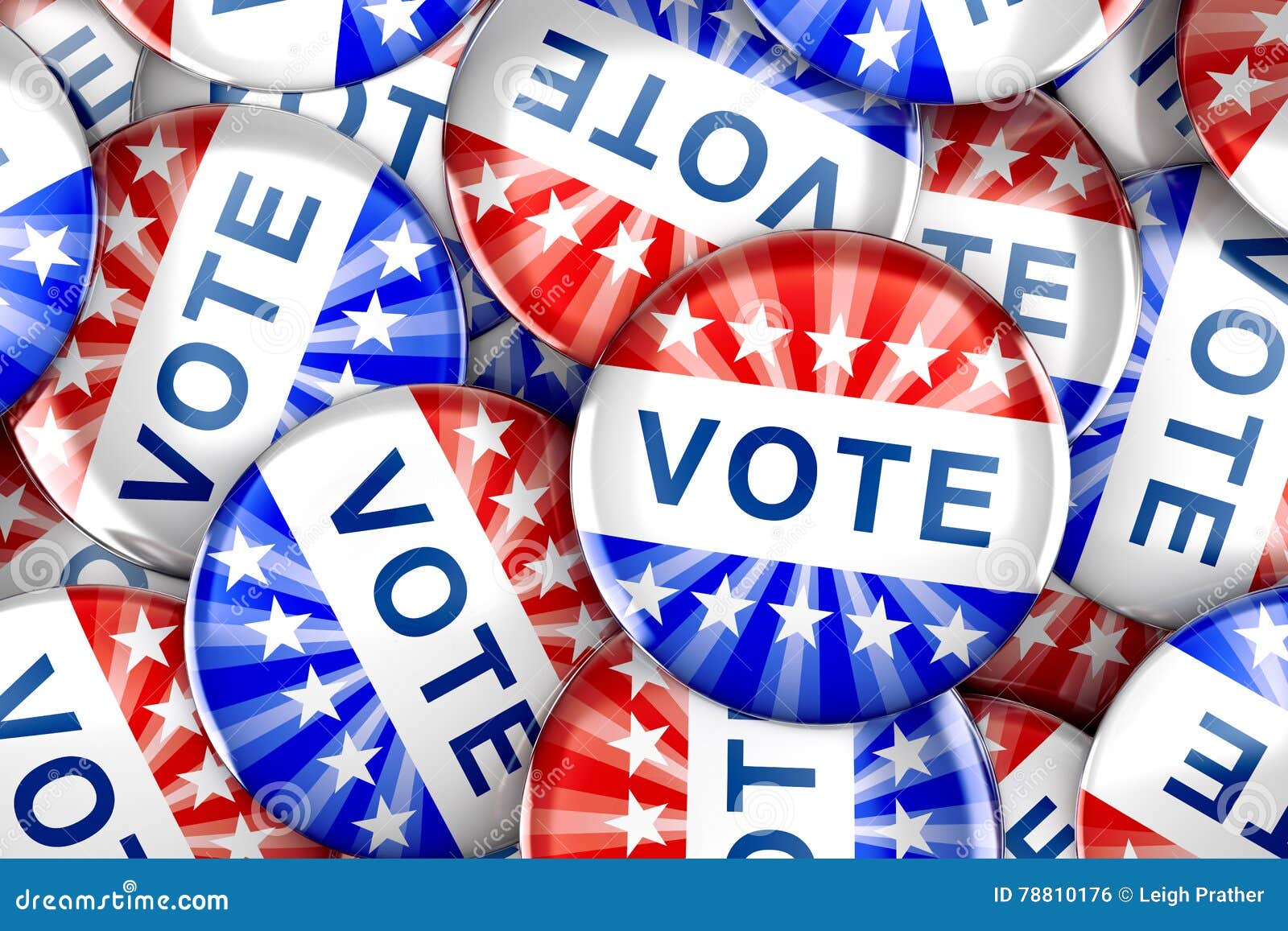 Vote Button in Red, White, and Blue with Stars Stock Illustration ...