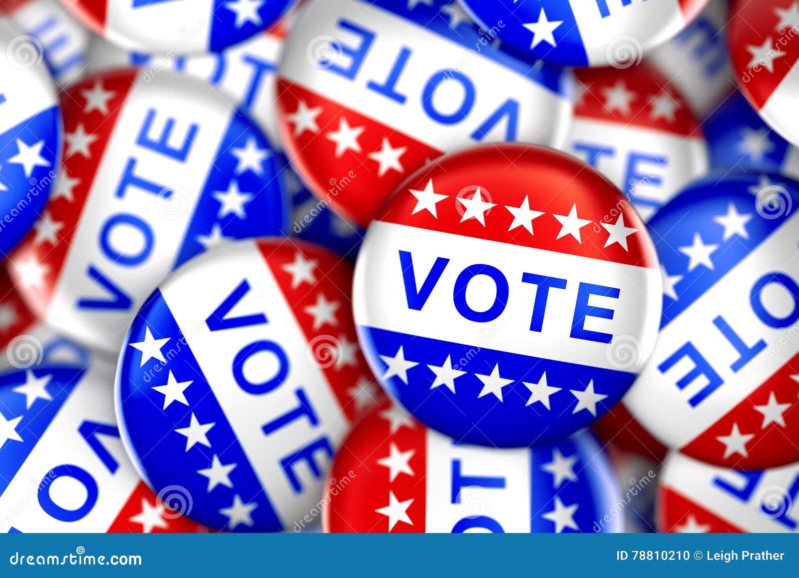 Vote Button in Red, White, and Blue with Stars Stock Illustration ...
