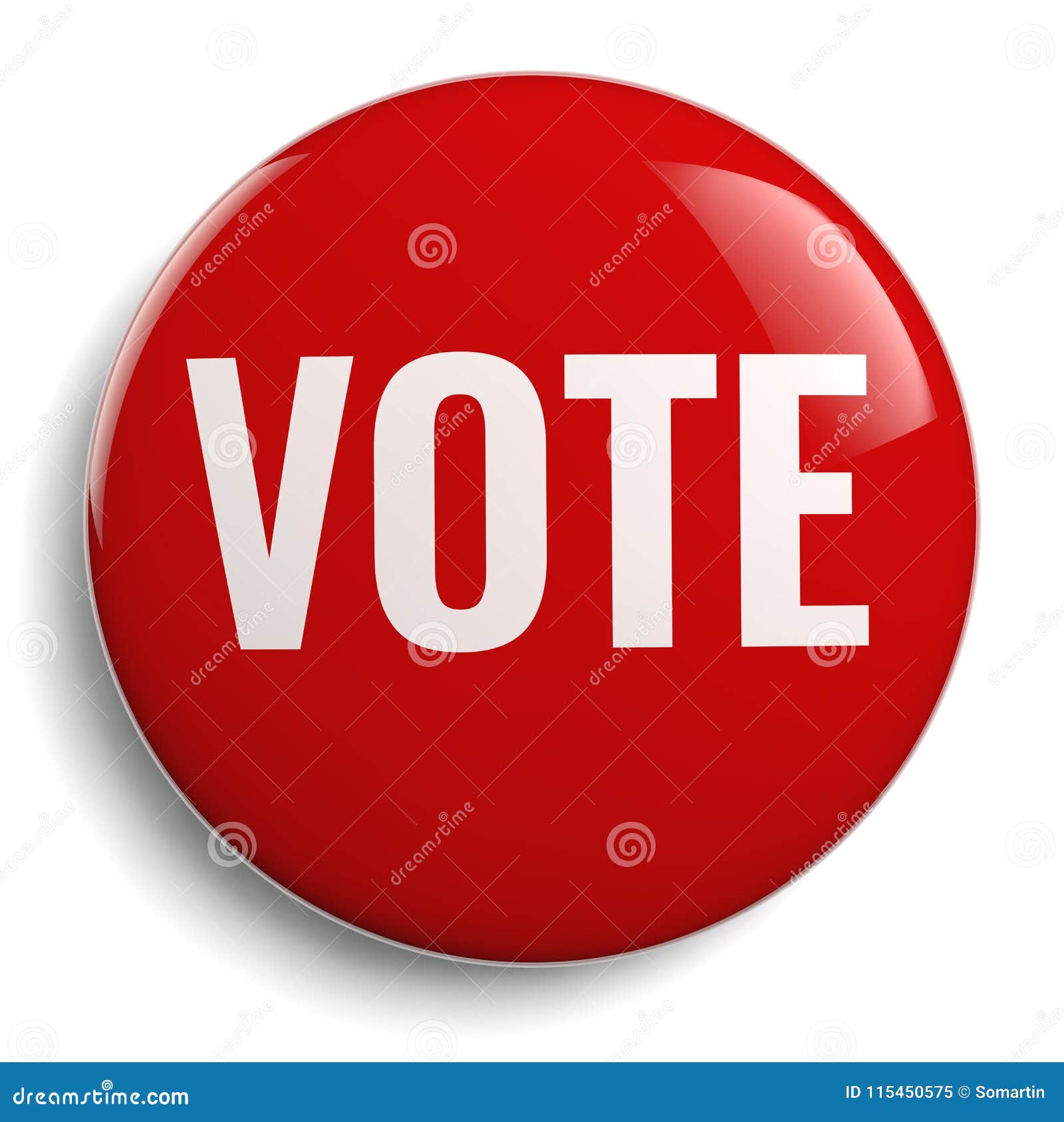 Vote Button Round Red Symbol Stock Illustration - Illustration of ...