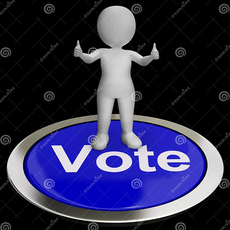 Vote Button Showing Options Voting or Choice Stock Illustration ...