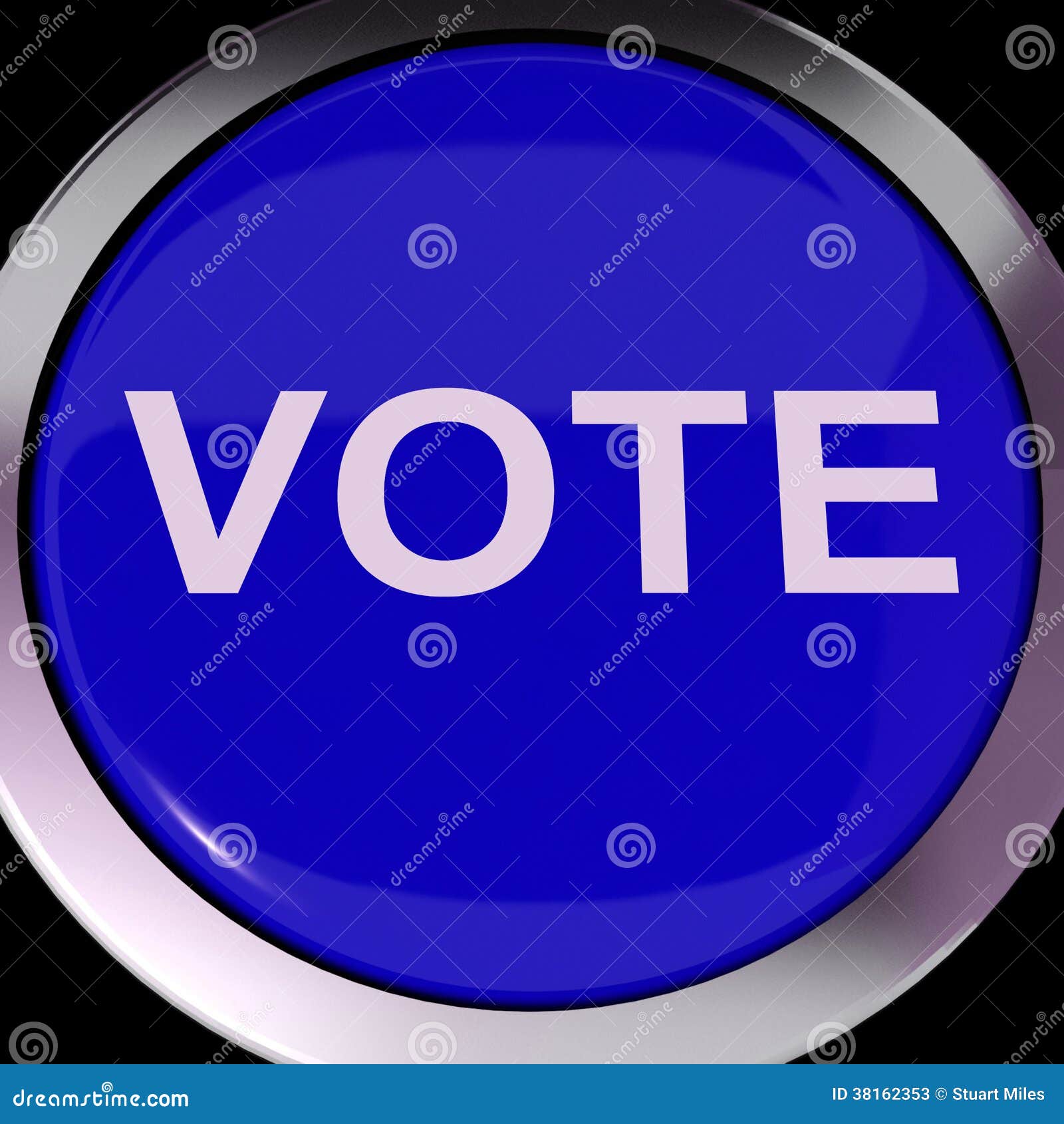 Vote Button Shows Options Voting or Choice Stock Illustration ...