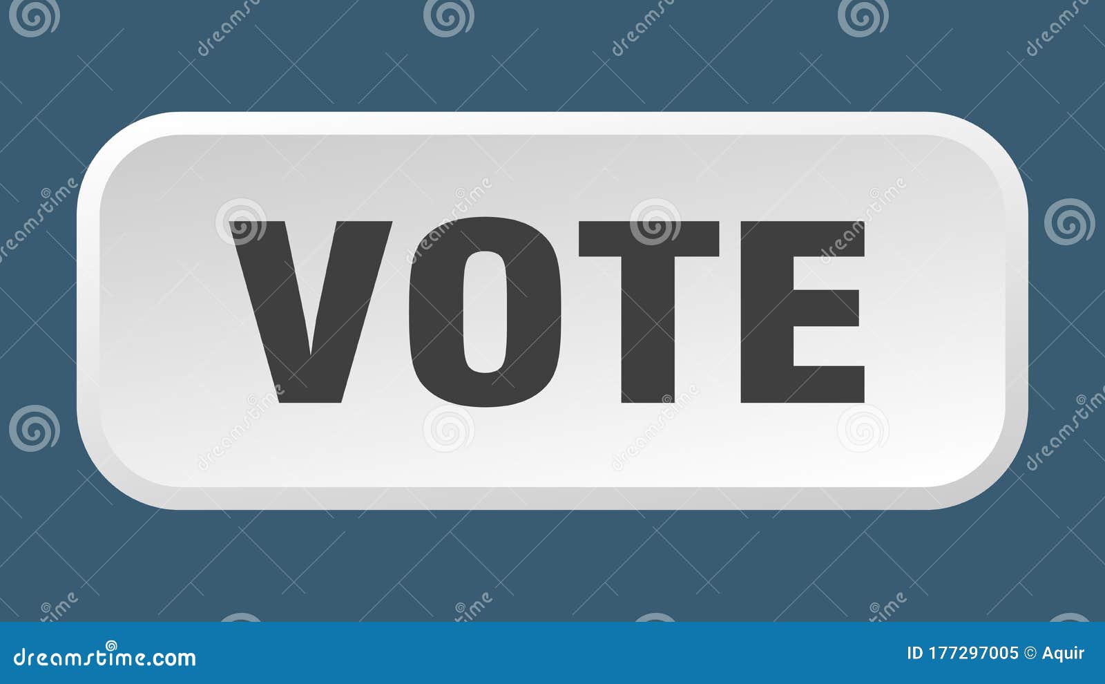 Vote Button. Vote Square 3d Push Button Stock Vector - Illustration of ...