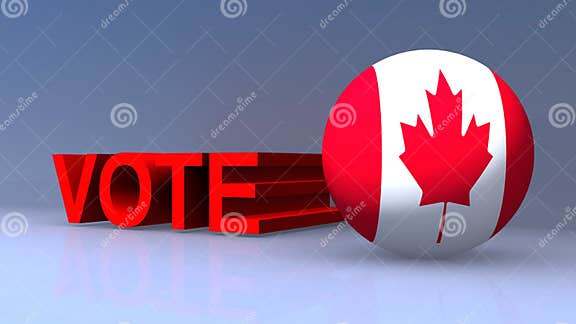 Vote with Canada Flag on Blue Stock Illustration - Illustration of ...