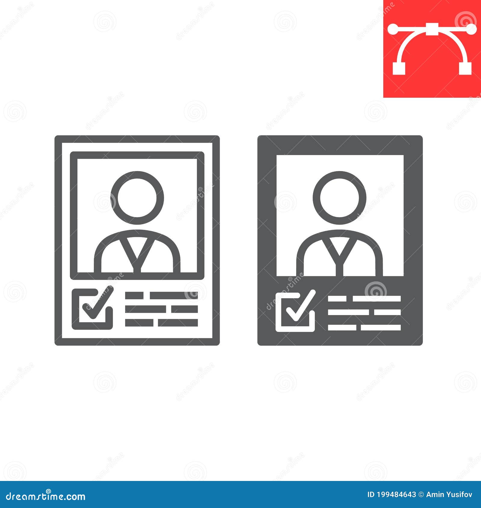 Vote Candidate Poster Line and Glyph Icon, Election and Vote, Candidate ...