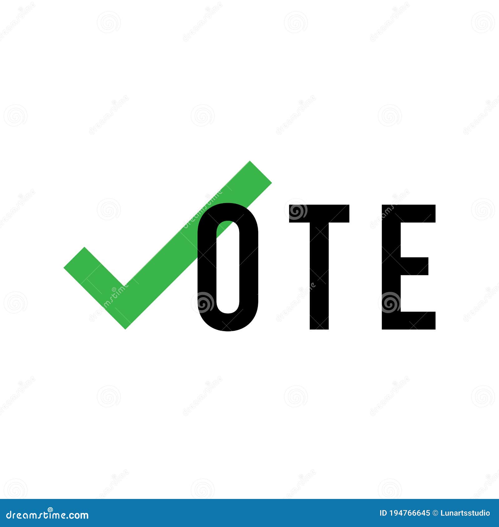 Vote Check Mark Ballot Vector Text Typography Message Background Banner ...