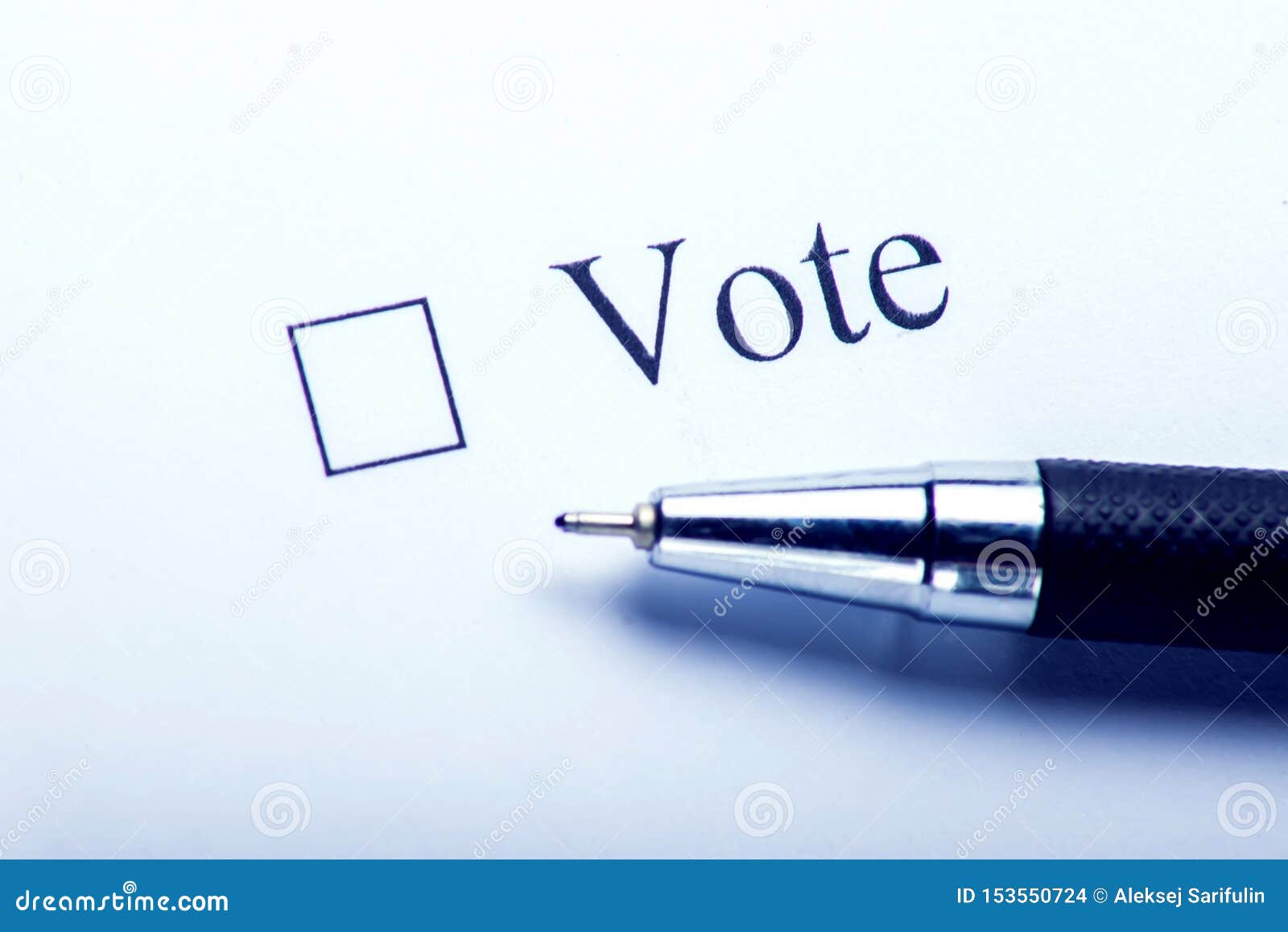 Vote - Checkbox with a Cross on White Paper with Pen. Checklist Concept ...