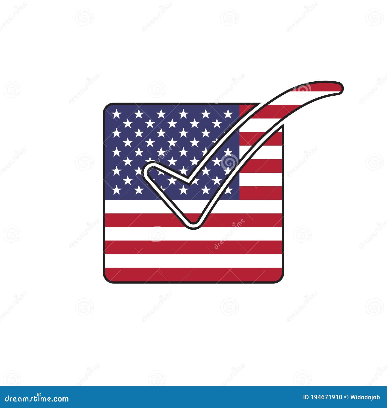 Vote Checkmark with Flag America Stock Vector - Illustration of politic ...