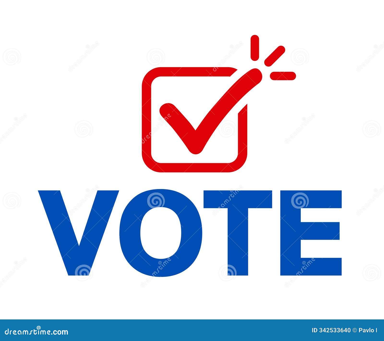 VOTE with Checkmark Icon Isolated Stock Vector - Illustration of vote ...