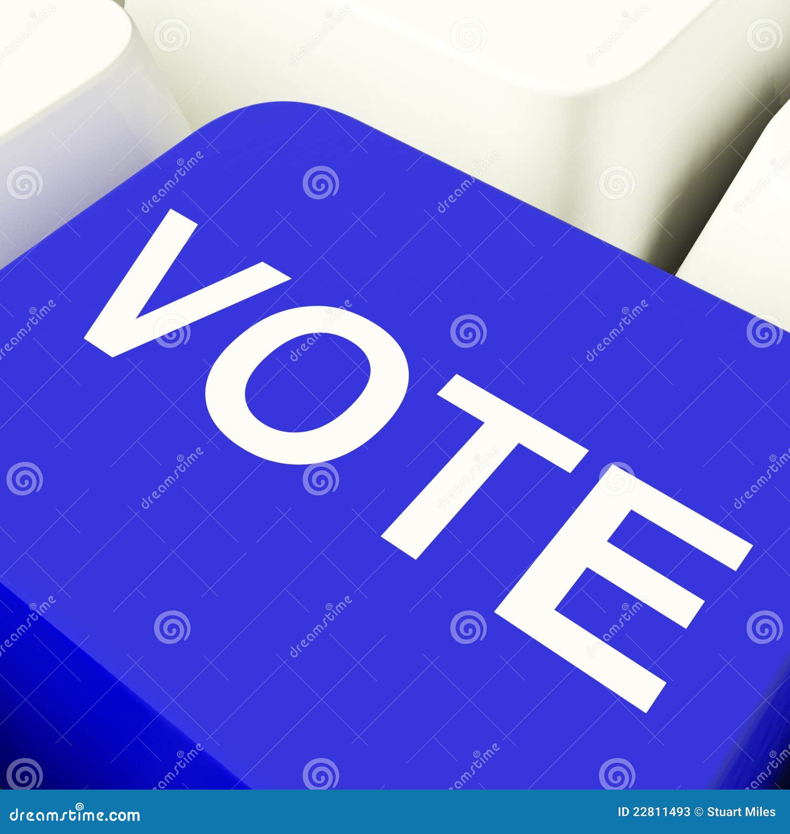 Vote Computer Key in Blue stock illustration. Illustration of choosing ...