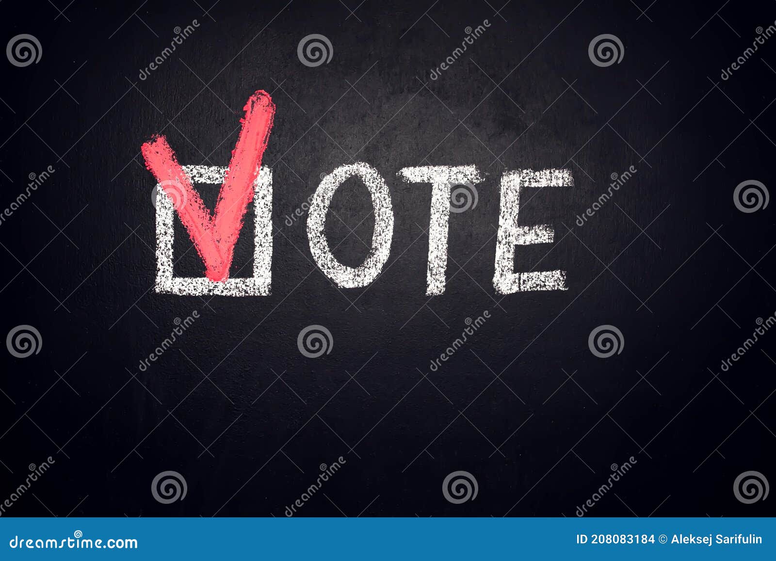 Vote Concept. Checkbox with Word Vote on Blackboard. Election Concept ...