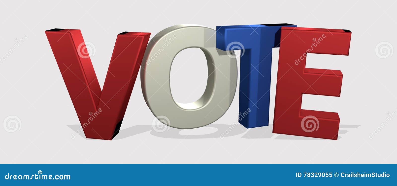 Vote 3D Render Voting Design Stock Illustration - Illustration of white ...