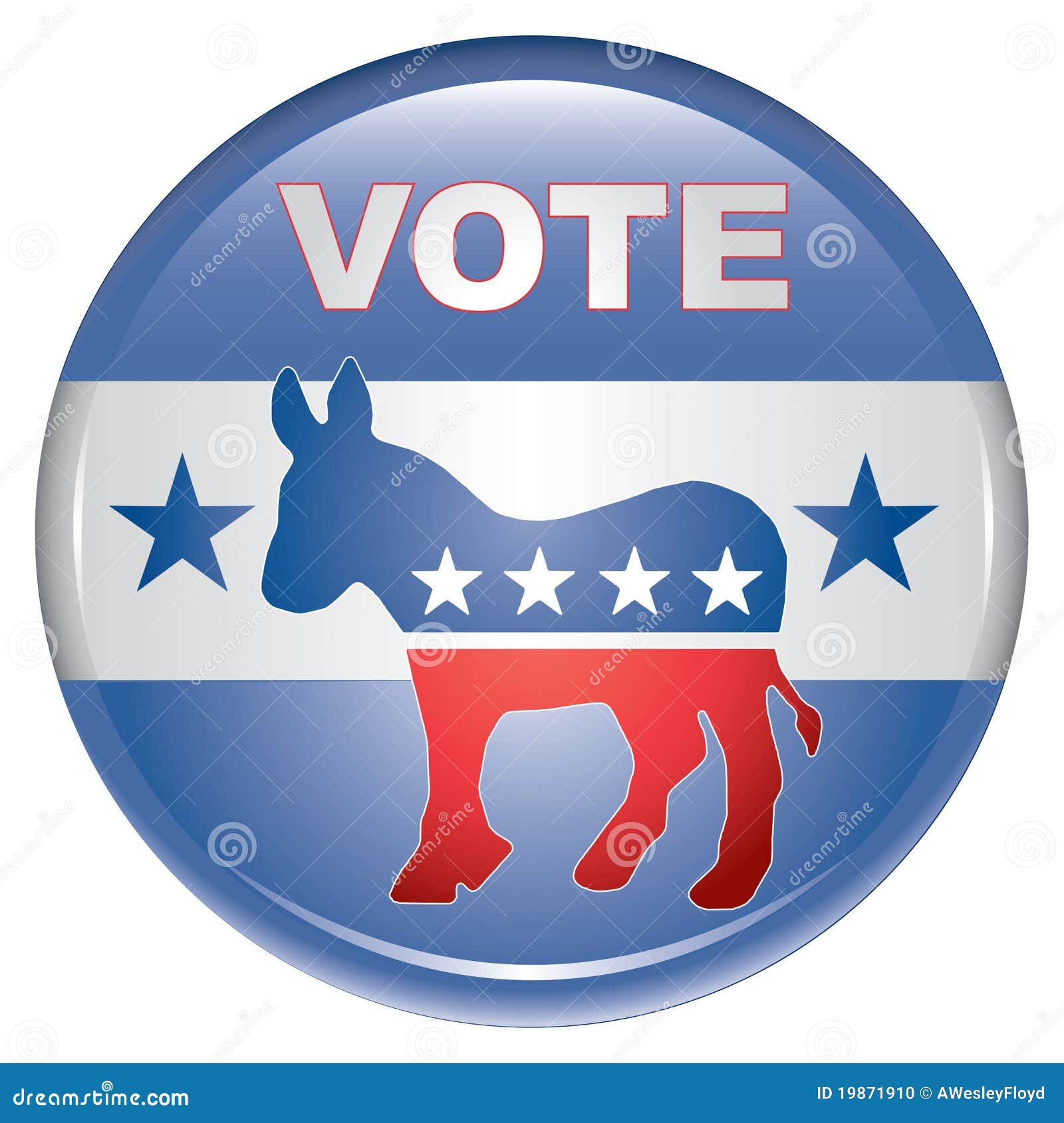 Vote Democrat Button editorial image. Illustration of democrat - 19871910