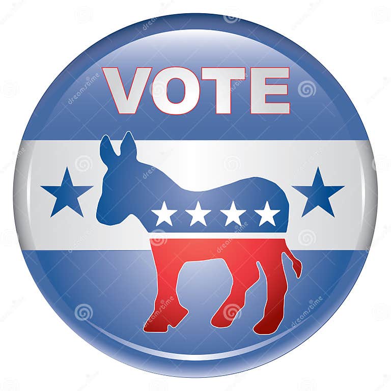 Vote Democrat Button editorial image. Illustration of democrat - 19871910