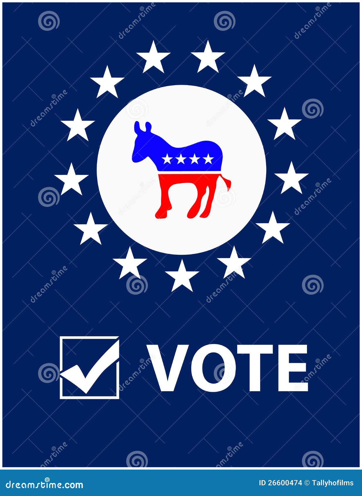 Vote Democrat Placard editorial stock image. Illustration of candidate ...