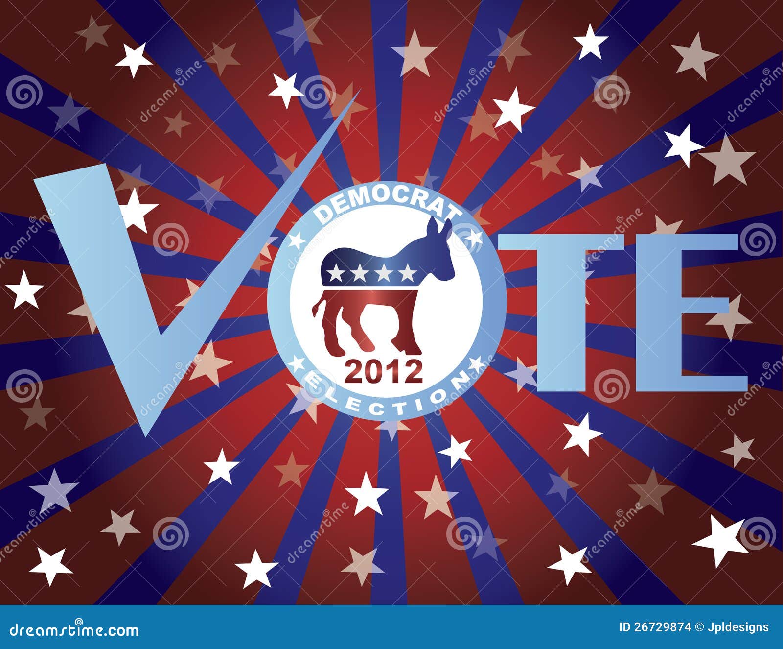 Vote Democrat Red White and Blue Stars Background Editorial Stock Image ...