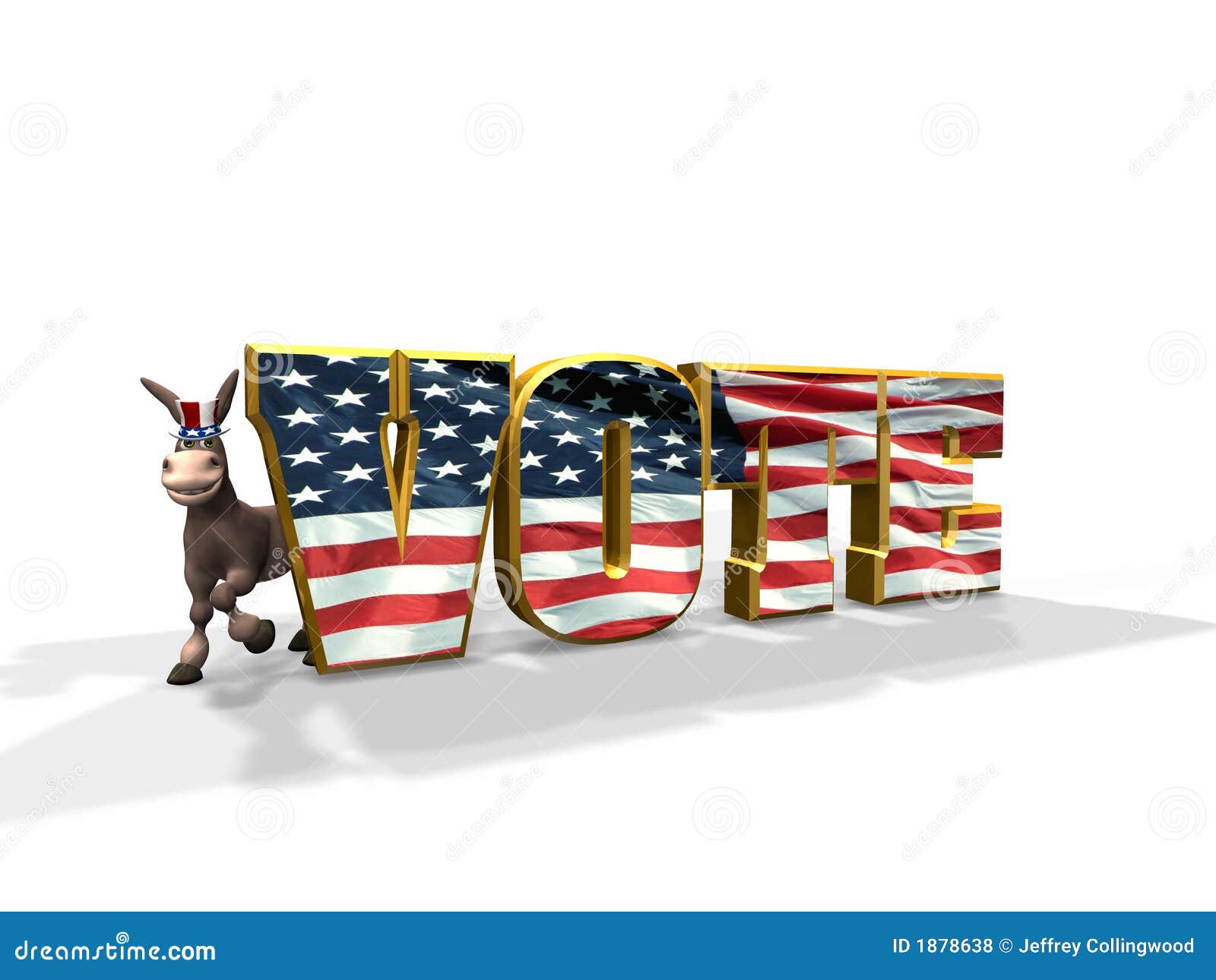 Vote To Democrats Logo USA Flag Illustration Vectors | CartoonDealer ...