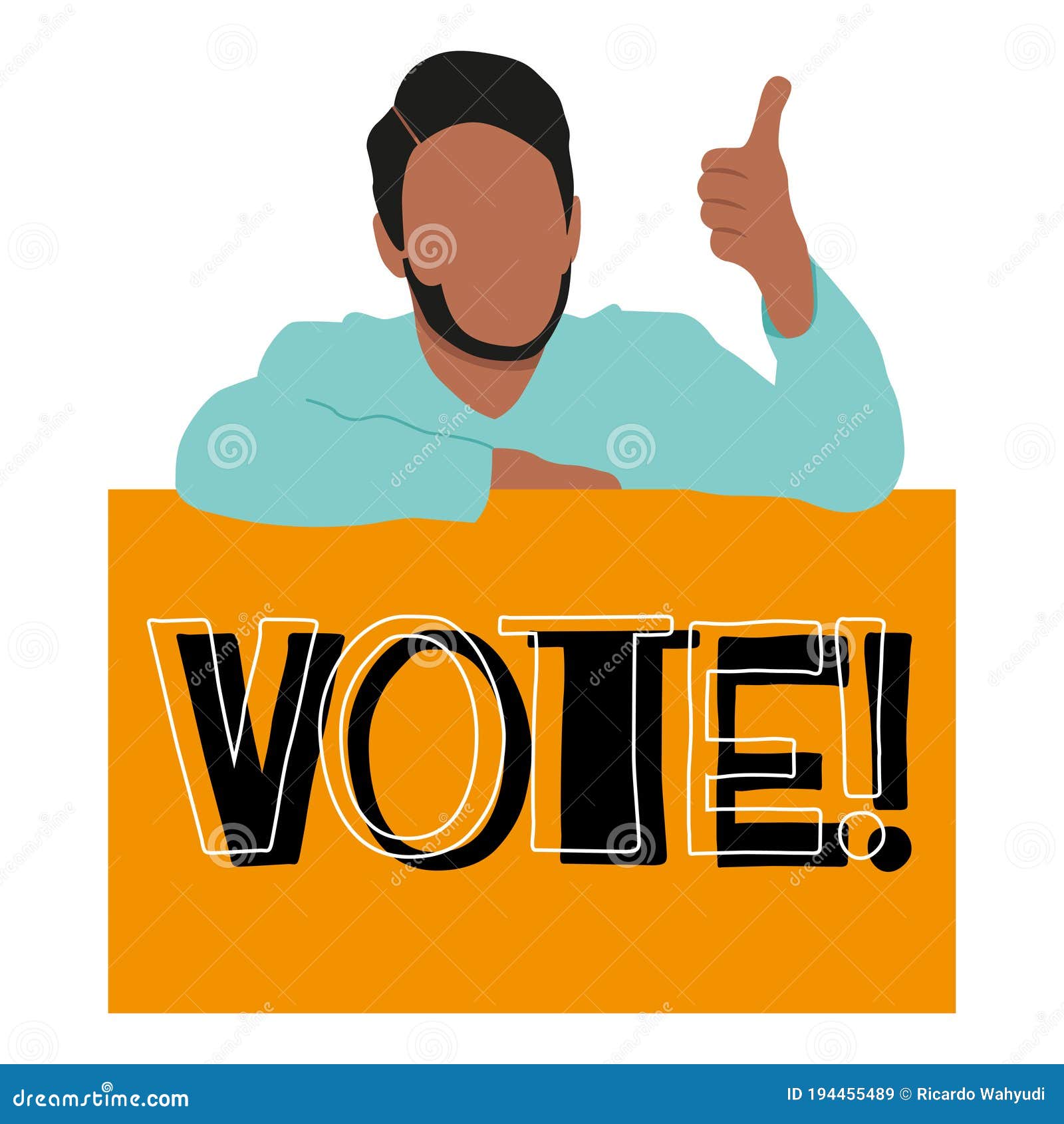 Man with Beard Stands Behind a White Sheet of Paper with a Sign that ...