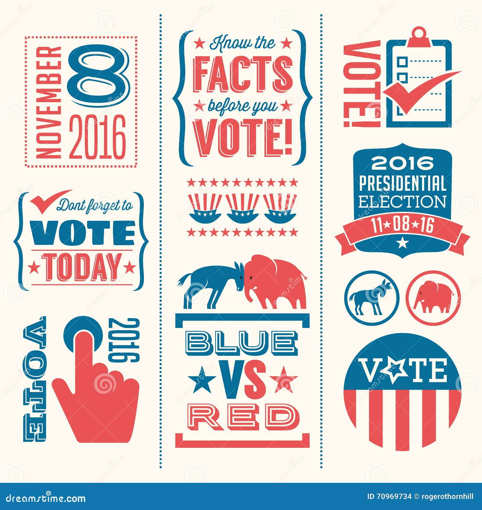 Vote Design Elements for 2016 Election Editorial Stock Image ...