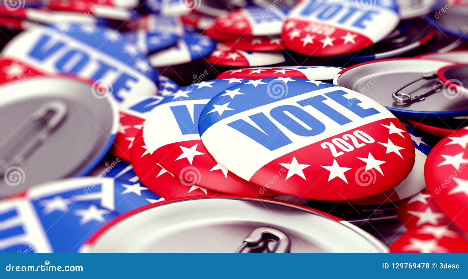 Vote Election Badge Button for 2020 Background, Vote USA 2020, 3D ...
