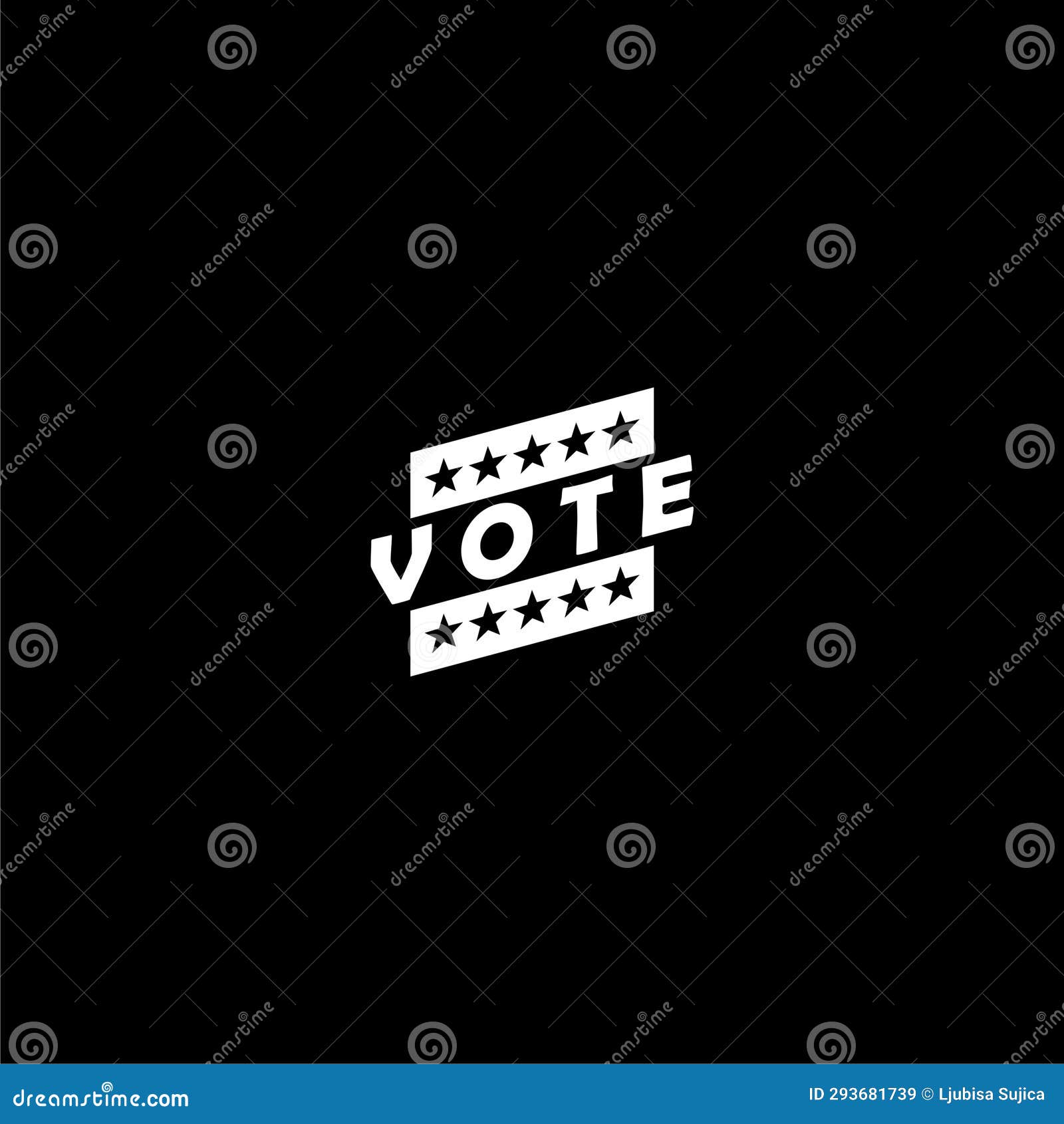 Vote on Election Day Icon Isolated on Dark Background Stock Vector ...