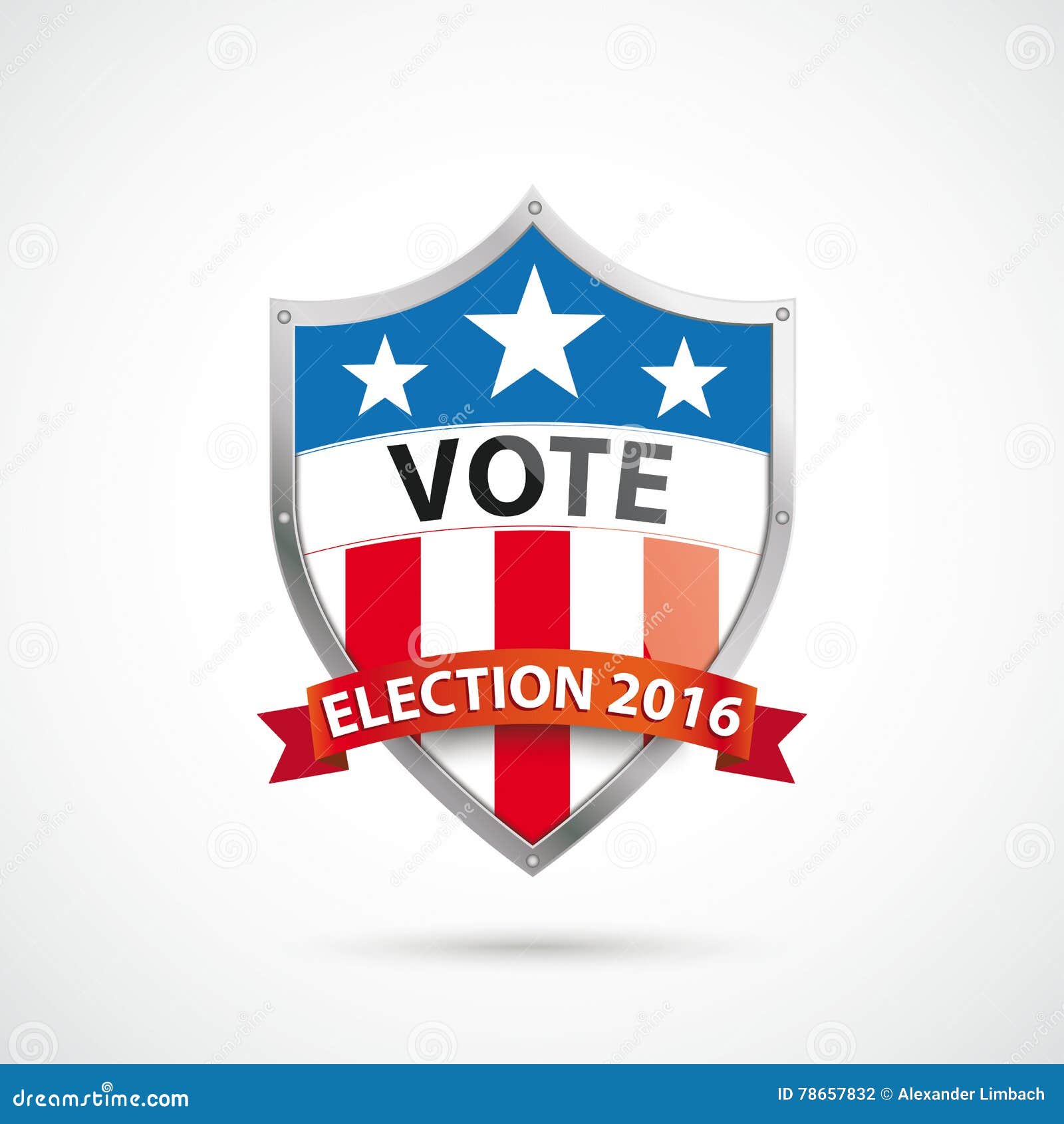 Vote Election 2016 Protection Shield Ribbon Stock Vector - Illustration ...