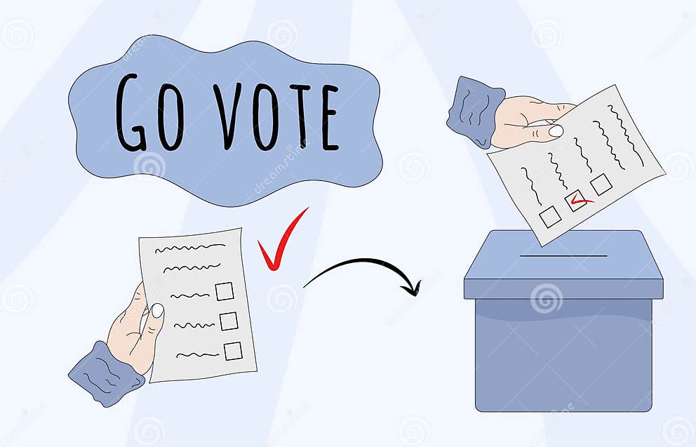 Vote 2024, Election Voting Process Pattern, Hands Placing Votes into a ...