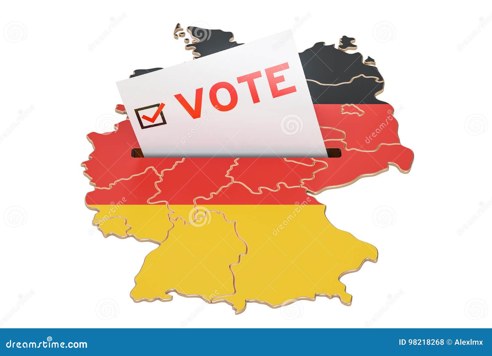Vote in Germany, German Election Concept, 3D Rendering Stock ...