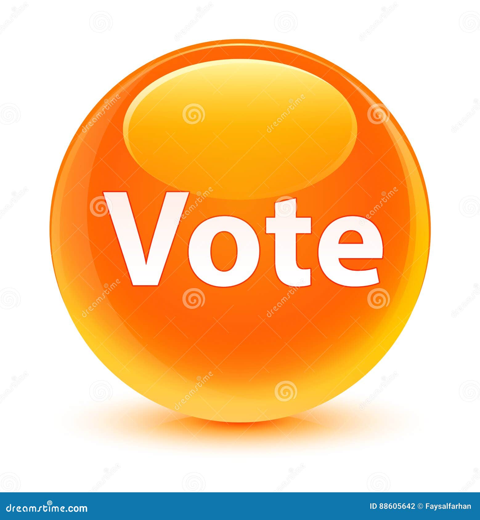 Vote Glassy Orange Round Button Stock Illustration - Illustration of ...