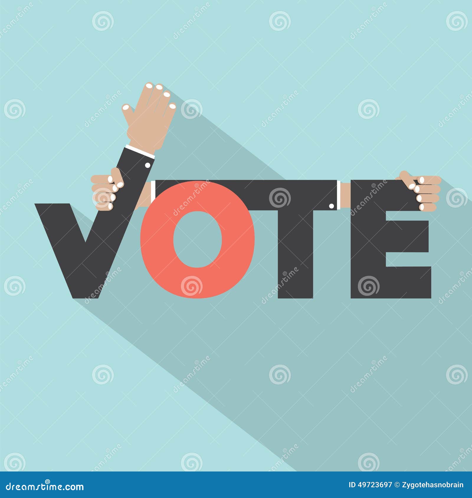 Vote with Hands Typography Design Stock Vector - Illustration of ...