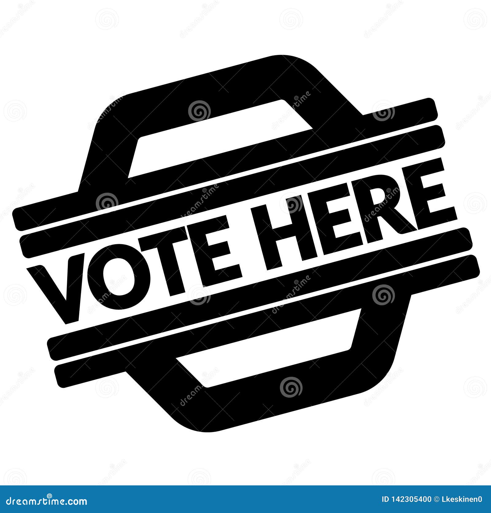 Vote here black stamp stock vector. Illustration of insignia - 142305400