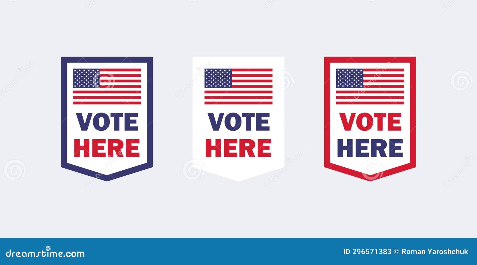 Vote Here Icons. Election and Voting USA. Voting in Election Stock ...
