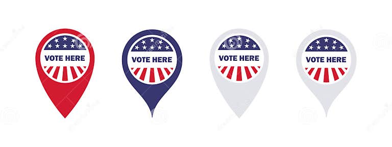 Vote Here Pointers. Election and Voting USA. Voting in Election Stock ...