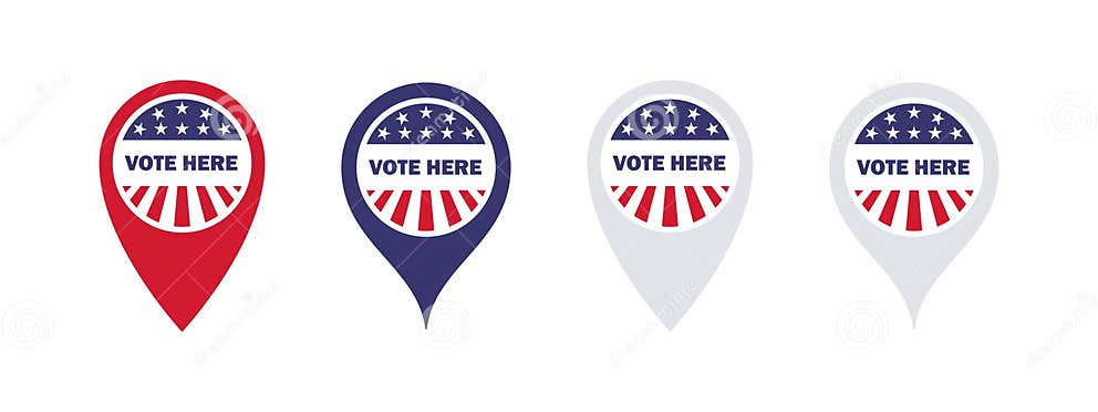 Vote Here Pointers. Election and Voting USA. Voting in Election Stock ...