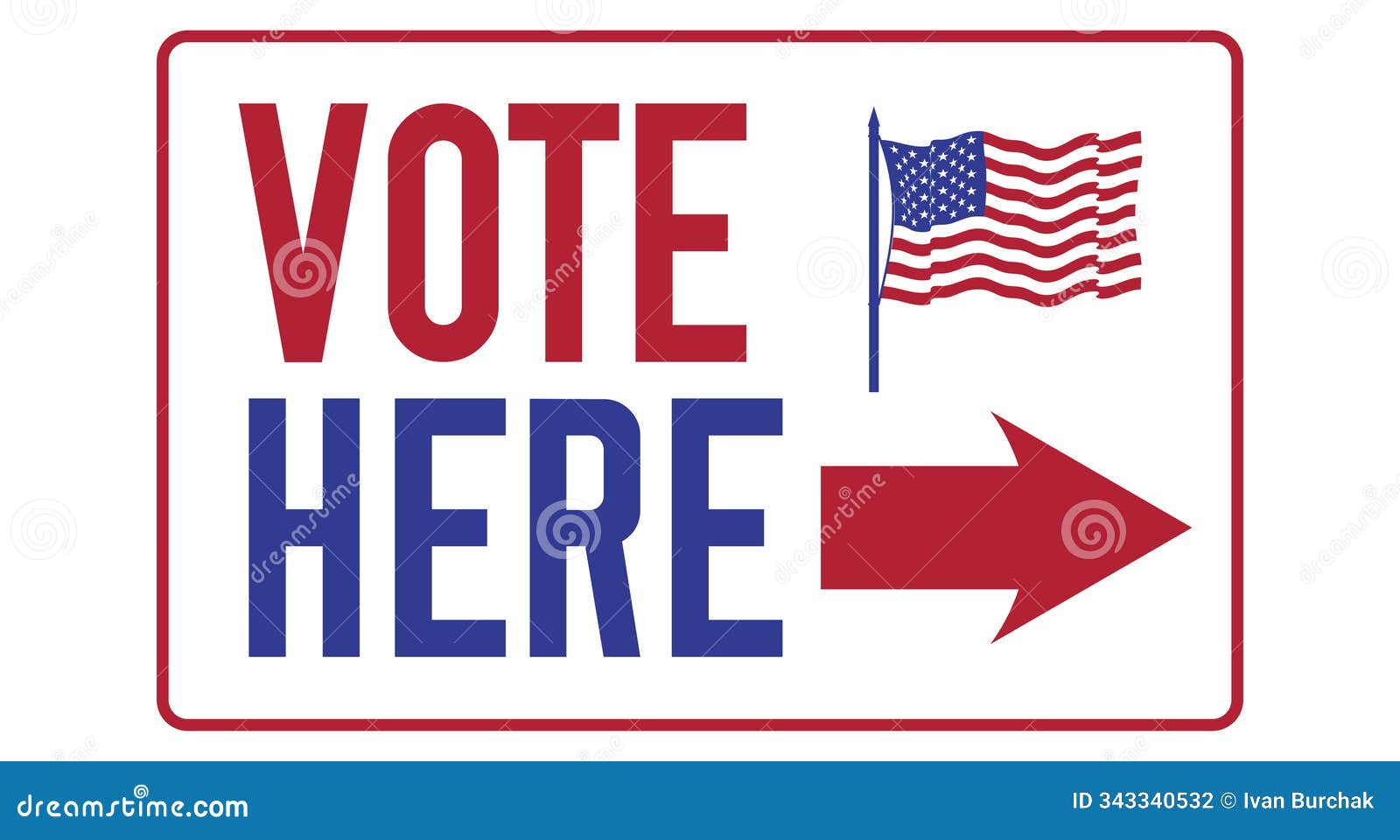Vote Here, Polling Place Sticker. Direction To the Voting Place Stock ...