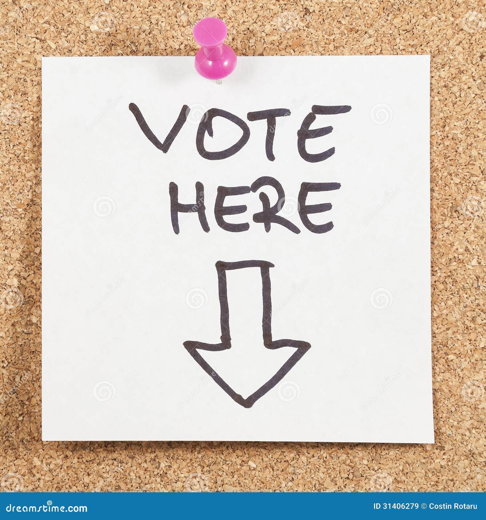 Vote here post stock image. Image of great, poll, written - 31406279