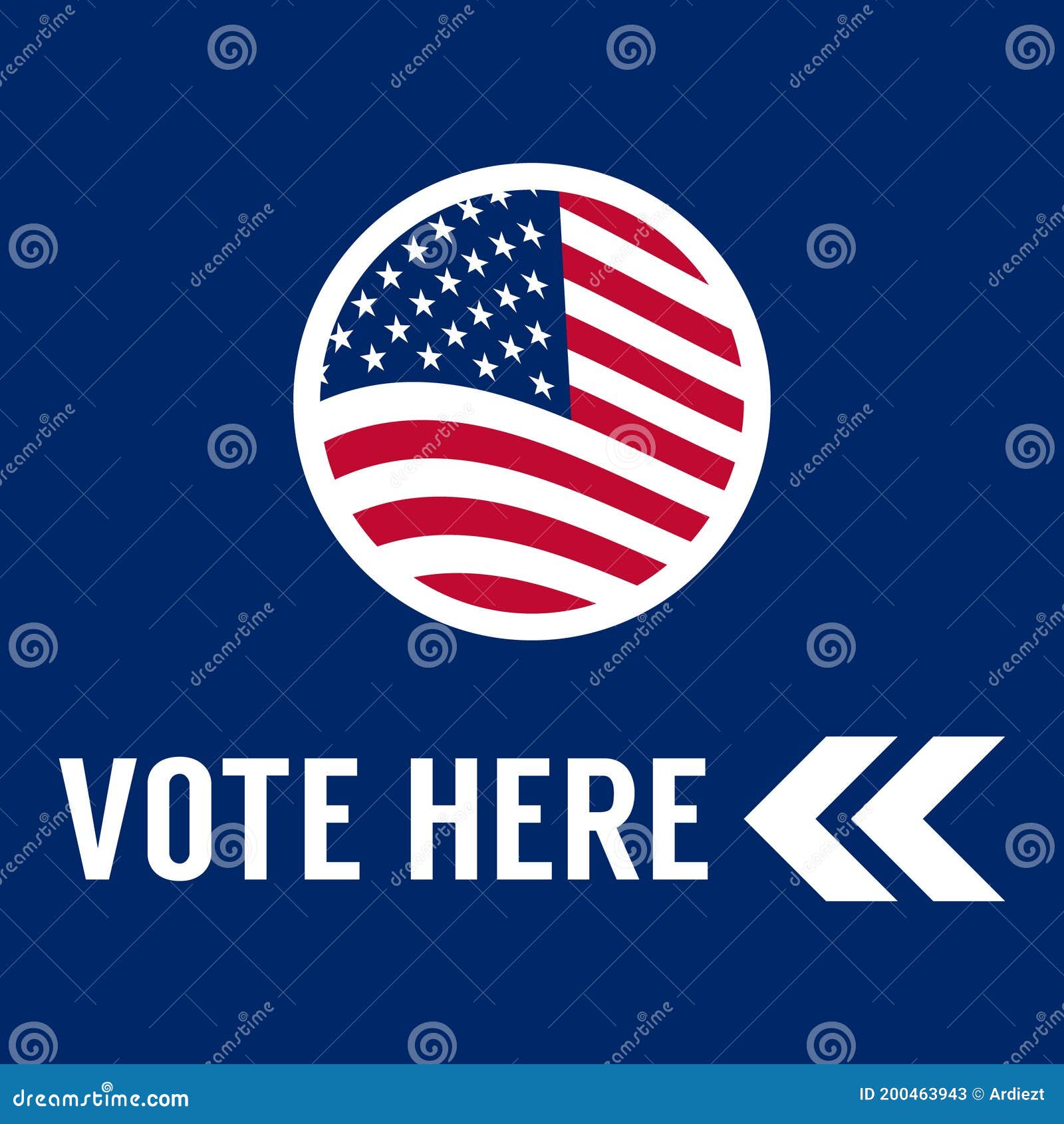 Vote Here Sign Vector Design Stock Vector - Illustration of national ...