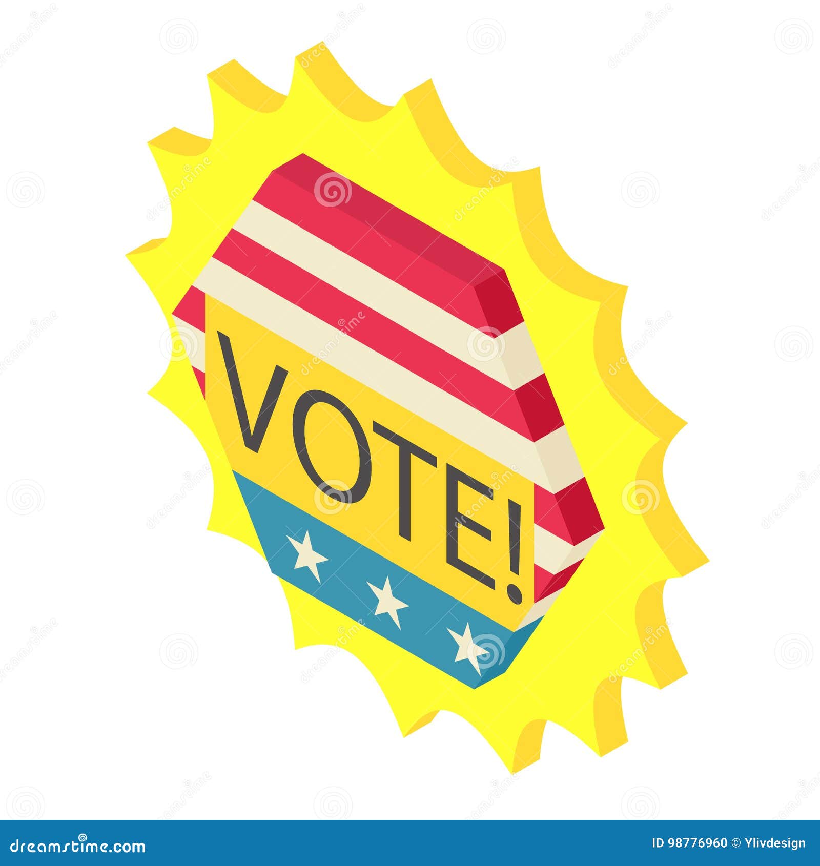 Vote Icon, Isometric 3d Style Stock Vector - Illustration of icon ...