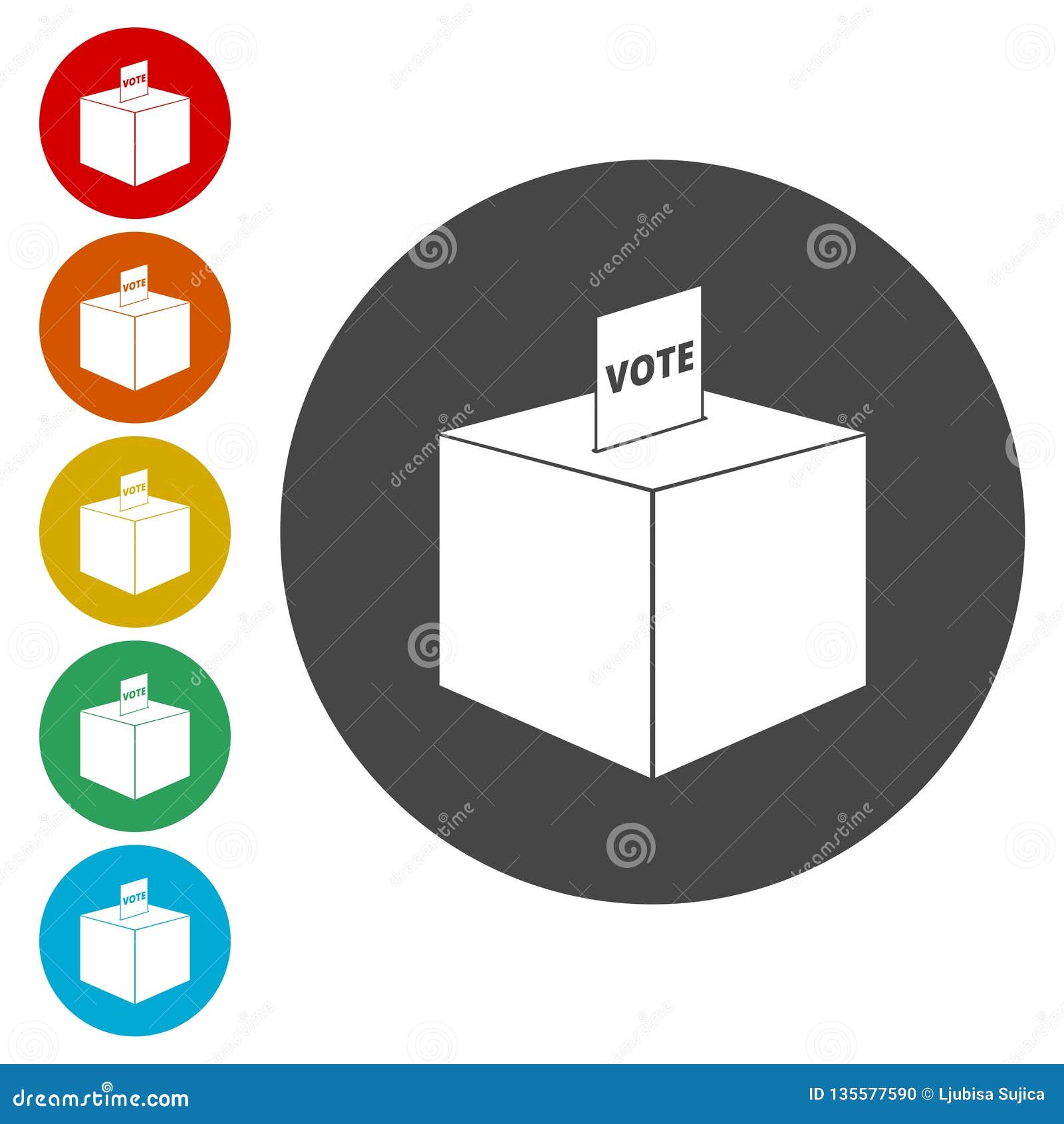Vote icons set stock vector. Illustration of choice - 135577590