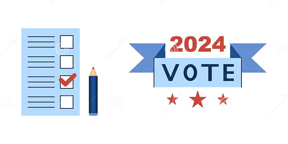 Vote 2024 Illustrations Set . Element for Election Design Stock Vector ...